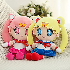LINKOM Plush Doll Cute Cartoon Figure Plushie Stuffed Toy Soft Cushion Pillow Gift Collection Decoration for Fans Kids Girls (25cm/9.84inch, Pink)