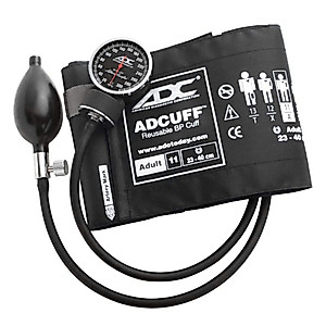 ADC 720-11ABK Diagnostix Model 720 Premium Professional Pocket Aneroid Sphygmomanometer with Adcuff Nylon Blood Pressure Cuff, Adult, Black