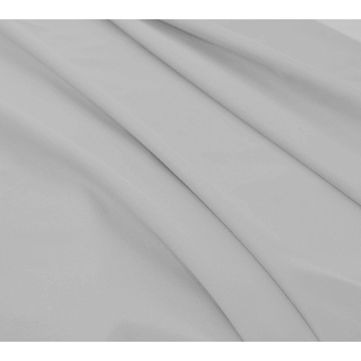 Cotton Bed Sheets 5 Piece Split Set 400 Thread Count 100% Extra Long Staple Luxurious & Hypoallergenic Bedding Hotel & Home Collection Deep Pocket 10-18 inches (Split King, Light Grey Solid)