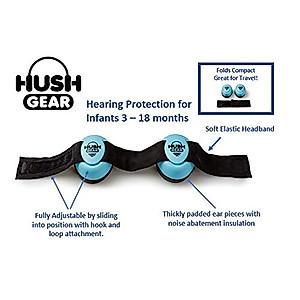 Mommy's Helper Hush Gear Noise Cancelling Headphones for Infants Ear Protection, Blue