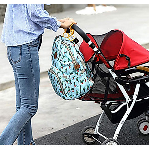 Large Capacity Baby Diaper Bag Backpack Waterproof Travel Nappy Diaper Bags Cute for Girls Boys (Potted Plants)