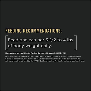 Purina Pro Plan Complete Essentials Chicken, Turkey and Beef Grain Free Wet Cat Food Variety Pack - (24) 3 oz. Cans