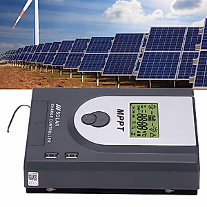 20A Solar Charge Controller, Solar Panel Regulator Temperature Compensation for Gel Lithium Batteries