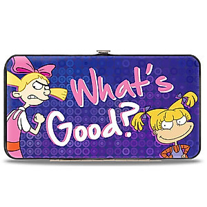Hey Arnold! womens Buckle-down Hinge - Helga & Angelica What's Good? Purples Wallet, Multicolor, 7 x 4 US