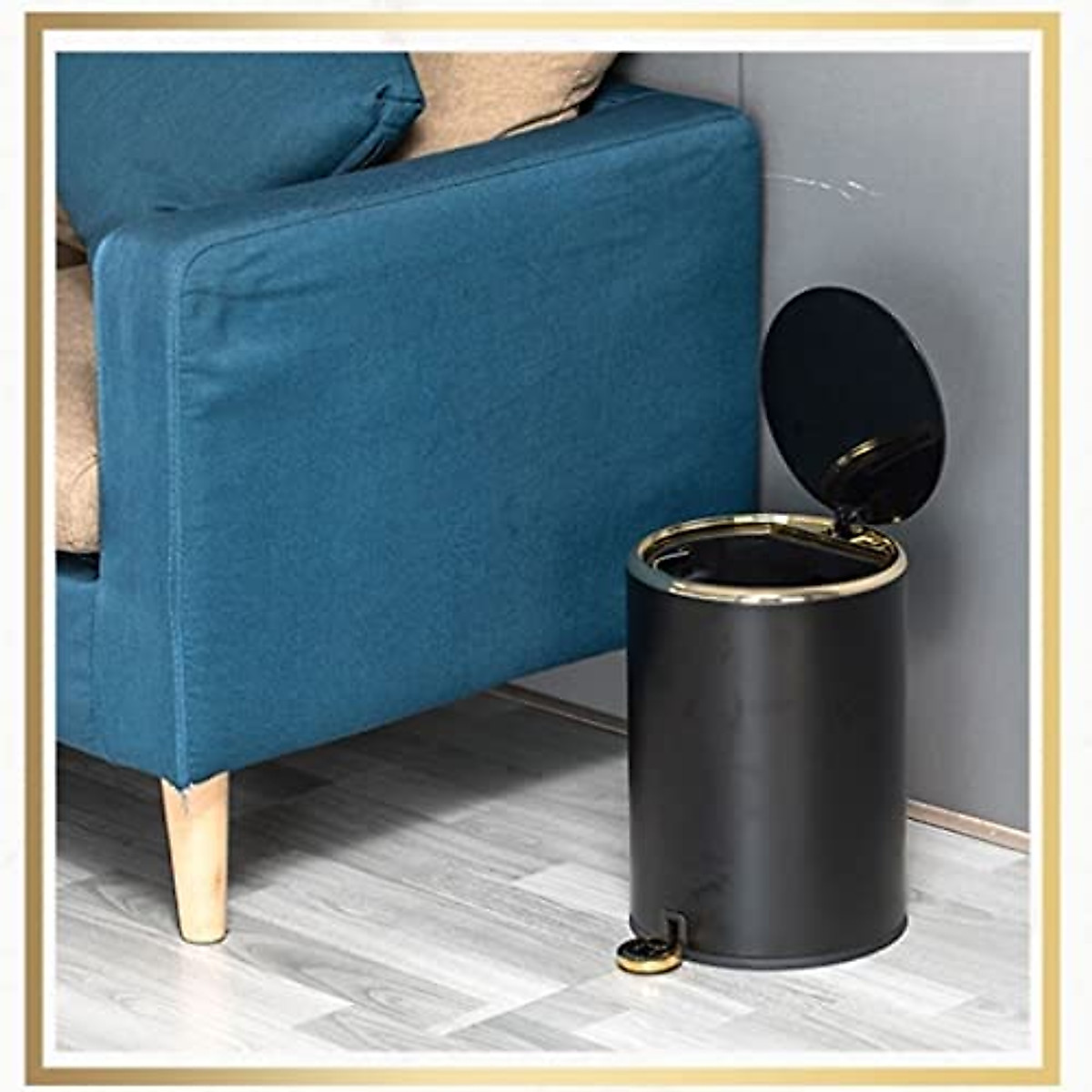 BONAD Bathroom Trash Can Trash Can with Lid Soft Close Removable Inner Wastebasket Stainless Steel Garbage Can for Bathroom Bedroom Office Wastebasket (Color : Gold)