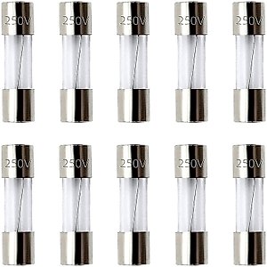 SIXQJZML 10 Pack F2AL Fast-Blow Fuse 2A 250V Glass Fuses 0.2 x 0.78 inch / 5 x 20 mm (2amp) (F2A)
