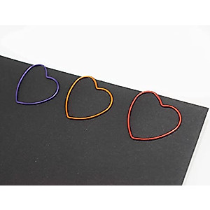 Heart Paper Clips, Cute Love Heart Bookmark Clips, Red Love Heart Shaped Paper Clips ( Red,50 PCS )