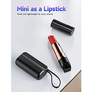 Tiitarn Small Portable Charger, 5000mAh Foldable Power Bank Built in Stand Mini Battery Pack Charger Compatible with i-Phone 14/13/13 Pro Max/12/11/XS/XR/X/8/7(Not USB-C)