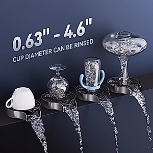 SinkPro Glass Rinser for Kitchen Sink Faucets, Bottle Cup Cleaning for Kitchen Sink Accessories, Kitchen Gadgets, Stainless Steel Quickly Cup Washer Suitable for Cleaning Baby Bottle, Gun Grey