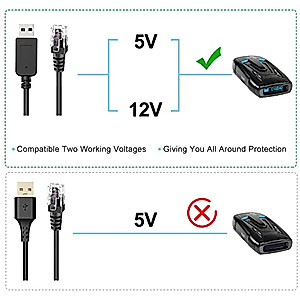 Radar Detector Cable, USB to RJ11 Plug Cable,for Escort Radenso XP Uniden Beltronics Cobra Whistler Radar Detector,Replacement Power Cable for Radar Detectors (RJ11-3.3ft)