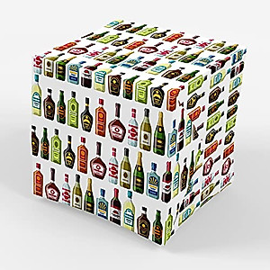 Stesha Party Beer Bottles Wrapping Paper Gift Wrap Men - Folded Flat 30 x 20 Inch - 3 Sheets