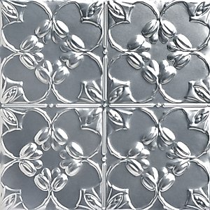 Shanko SK302-laq-24X24-N-12 Lilac Stamped Metal Nail-up Tin Ceiling Tile (48 sq. ft), Silver Pack of 12 (Nail-up)