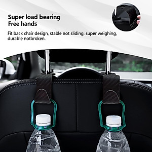 4 Packs Car Back Seat Headrest Hanger, Universal Vehicle Storage Organizer, Stylish Back Seat Hanger for Your Purse, Grocery Bags, Handbag to Keep Them from Sliding Around While Driving, Carbon Fiber