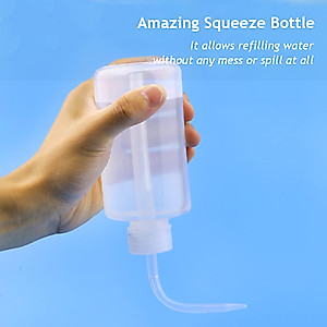 LDPE Economy Squeeze Wash Bottle - 250ml/8OZ Medical Label Tattoo Plastic Green Soap Cleaning Narrow Mouth Scale Labels No Leaking Safety Rinse Irrigation Sprinkling Reusable for Watering Plants