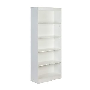 OneSpace Essentials 5-Tier Bookshelf, White