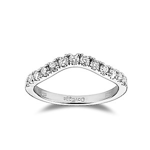 DovEggs 0.46CTW GHI 2mm Moissanite Lab Created Diamond Half Eternity Curved Wedding Band 14k Gold QUALITY Sterling Silver Wedding Engagement Rings for Women(7)