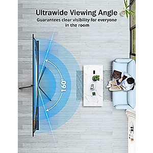 Projector Screen with Stand, HYZ 120 inch Projector Screen 4K HD with Wrinkle-Free Design, Indoor Outdoor for Backyard Movie Night, Office Presentation(1.1Gain, 4:3, 160°Viewing Angle&Carry Bag)