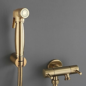 ifgswopq Hand Held Toilet Bidet Sprayer Brushed Gold Hand Bidet Sprayer for Toilet Bidet Toilet Sprayer Jet Kit Pressurized Flush All Copper,Brushed Gold,C (Brushed Gold C) (Brushed Gold C)
