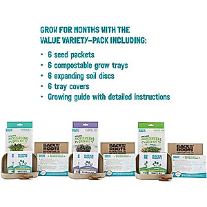 Back to the Roots DIY Microgreen Grow Kit, 6-Grow Variety Pack