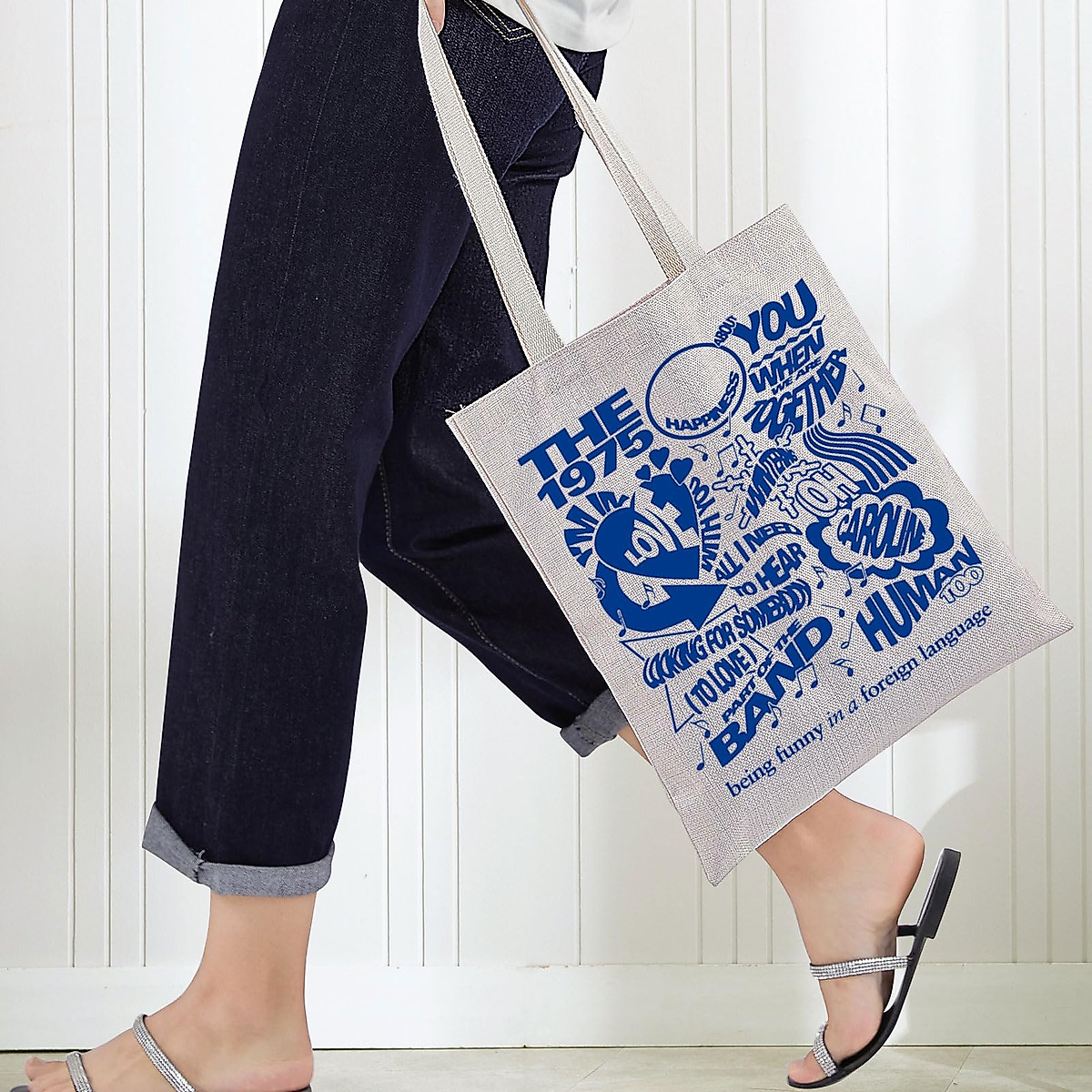 BWWKTOP Indie Rock Band Tote Bag Music Album Inspired Gifts Rock Fans Gifts Music Band Tote Bag (1975 TG)