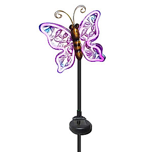 Crosslight Neon Butterfly LED Waterproof Outdoor Garden Stake Light - Decorative Electronic Light Garden Decor for Yard, Lawn, Patio, Deck, Pathway, Pond, Backyard