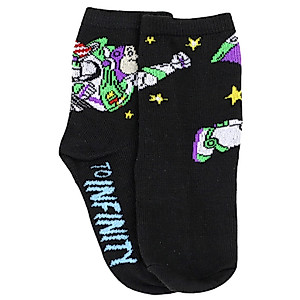 Disney Toy Story Novelty Crew Socks for Boys, Forky Woody Buzz Daredevil Alien Multi Pack of 5, Small