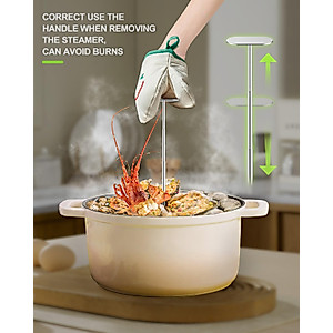 LANVIYA Vegetable Steamer Basket,2 Layer Large Capacity Food Steamer for Cooking,Stainless Steel Folding Expandable Steamers to Fit Various Size Pot,Multi-function Kitchen Basket for Baby Food