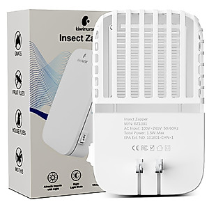 Kiwinurse Bug Zapper Indoor Plug in - 3000V Fly Zapper Flying Insect Trap for Flies, Fruit Flies, Gnats, Moths for Indoors with Lights