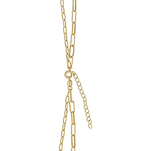 Amazon Essentials 14K Gold Plated 2 Row Chain Layer Necklace, Yellow Gold