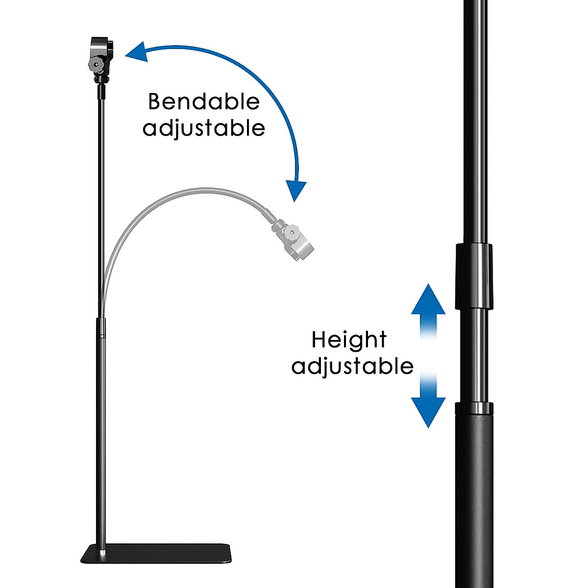 Linkidea Lazy Hair Dryer Stand, 360 Degree Rotating Blow Dryer Holder Hands-Free, Adjustable Height Hair Dryer Rack with Heavy Base for Home Salon, Lengthen