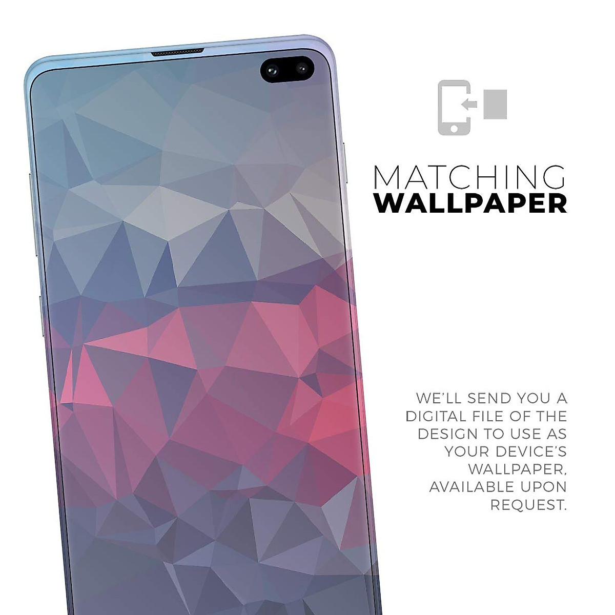 DesignSkinz Blue Red Purple Geometric Protective Vinyl Decal Wrap Skin Cover Compatible with The Samsung Galaxy S20 (Screen Trim & Back Glass Skin)