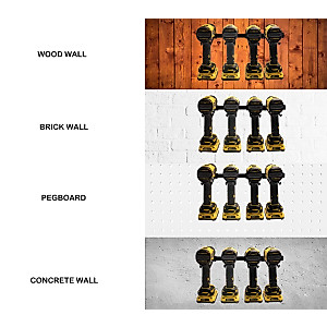 KINOMI Power Tool Holder Drill Holder Power Drill Tool Storage Rack Organizer Metallic Tool Hanger Shelf for Garages, Tool Sheds, Basements, Gardens, Art and Craft Rooms etc