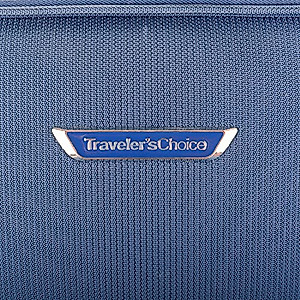 Traveler's Choice Lares Softside Expandable Luggage with Spinner Wheels, Navy, Carry-On 22-Inch