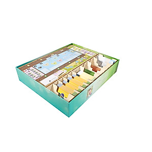 The Broken Token Ark Nova Compatible Game Organizer - Wood Storage Box with Multiple Trays for Cards, Bids, Players & More - Unofficial Wooden Game Organizer