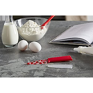 KUHN RIKON Funky Fruit Strawberry Colori+ Non-Stick Straight Paring Knife with Safety Sheath, Stainless Steel, 19 cm,