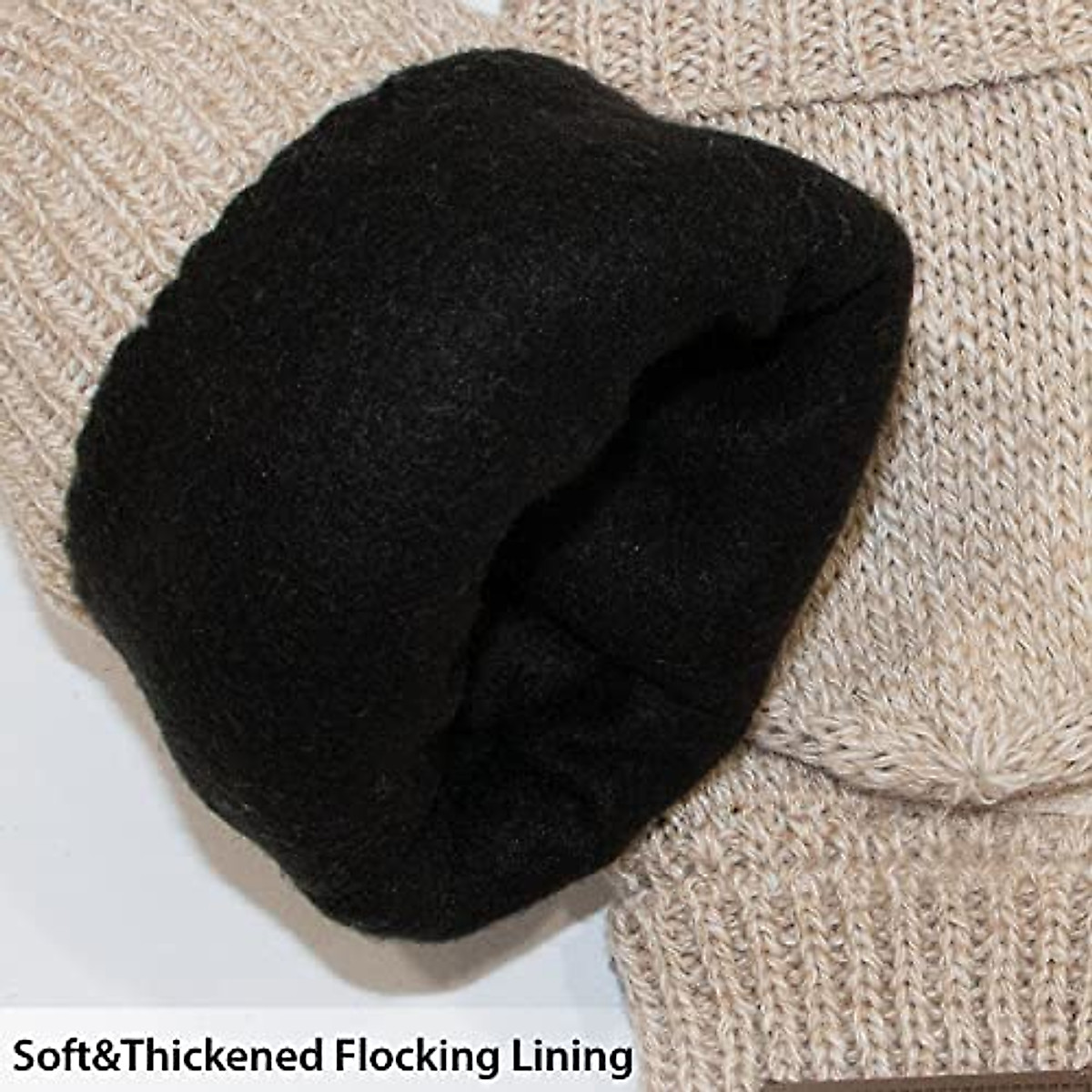 ViGrace Winter Knitted Convertible Fingerless Gloves Wool Mittens Warm Mitten Glove for Women and Men