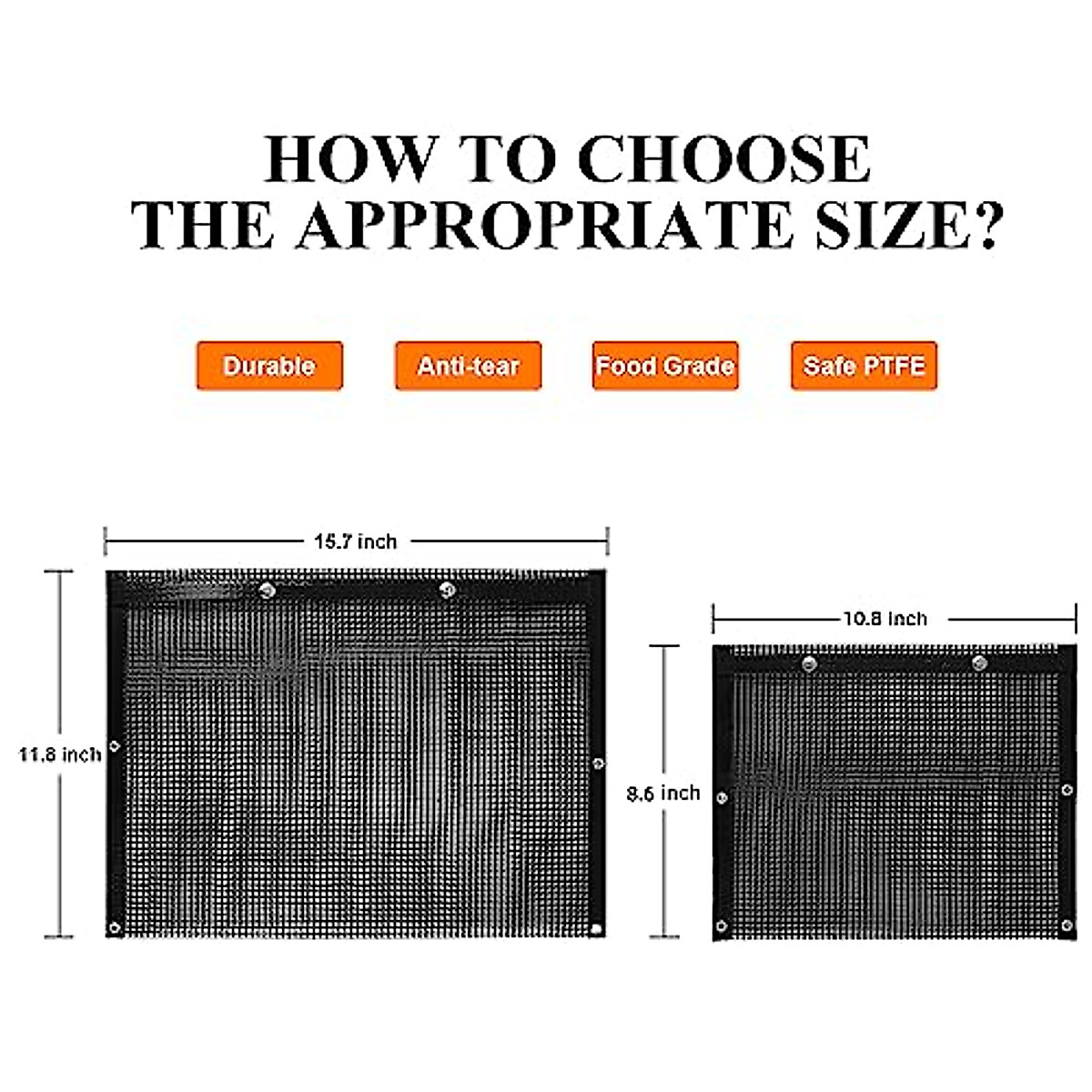 Large BBQ Mesh Grill Bags Set 2 Reusable Non-Stick Grill Bag for Charcoal Gas Electric Grills&Smokers Pitmasters Heat Resistant Barbecue Bag Vegetables Grilling Pouches Grill Accessories BBQ Tools