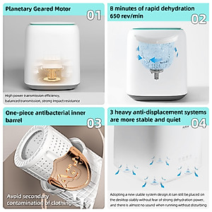 Portable Washing Machine,7L Mini Compact Washer,Cleaning for Light Clothes,For Apartments Dorms RVs (blue)