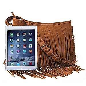 Ayliss® Hippie Suede Fringe Tassel Messenger Bag Women Hobo Shoulder Bags Crossbody Handbag,Brown