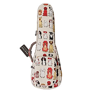 MUSIC FIRST Canvas 21“ Soprano "MR DOG" ukulele case ukulele bag ukulele cover, Original Design.