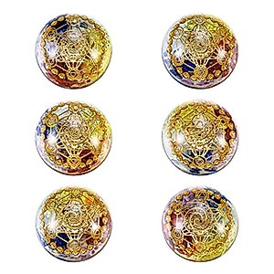 BITACS 6 Piece Chakra Symbol Cabinet Knob with Screws Chakra Healing Stone Dresser Drawer Knob Pull (Color : Argento, Size : As The Picture Shows)