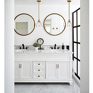 CLAXY Glass Pendant Lights Kitchen Island Mini Pendant Lighting Bell Shade Adjustable Rod Hanging Pendant Light Fixture Gold