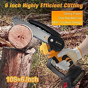 Pruning Tree Branches Handheld Battery Powered Electric Pruning Hand Saw, Can Replace Electric Pruning Shears to Trimming, Best Gift Yard Work Power Tool (One Battery&One Chain)