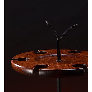 INMTIE 6-Hook Metal Wine Glass Holder Countertop Stemware Rack Tabletop Stemware Storage Rack Weighted Base Display Stand