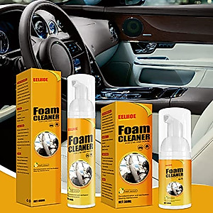 shoxil Foam Cleaner, Spray Foam Cleaner, Multifunctional Car Foam Cleaner, Foam Cleaner for Car and House Lemon Flavor, Strong Decontamination Cleaners Spray for Kitchen and Car (30ml, 3Pcs)