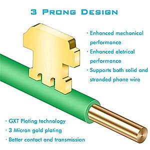 NECABLES 20Pack Telephone Modular Plug RJ9/RJ10/RJ22 4P4C Connector for Phone Handset Cord (Compatible with Both Solid and Stranded Wire)