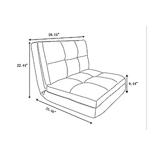 Loungie Micro-Suede 5-Position Adjustable Convertible Flip Chair, Sleeper Dorm Bed Couch Lounger Sofa, Blue