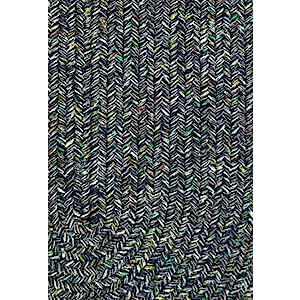 Sabrina Tweed Indoor/Outdoor Oval Braided Rug, 4 by 6-Feet, Denim