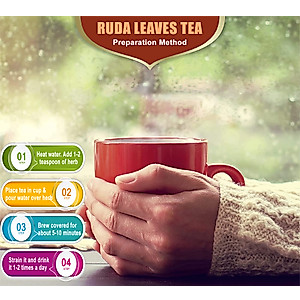 RUE Dried Herbs Peruvian Ruda 2.05 oz (56 gr) 20+ CUPS Ruda Seca, Ruda Graveolens, Natural Dried Tea Herbs, Ruda Rue Herbal Tea, Resealable Bag, Fresh Aroma & Taste (2. oz)