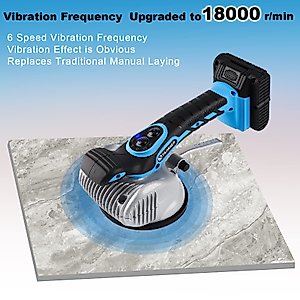 Tile Vibration Machine Installation Tool - YSJWAER Automatic Leveling Vibrator Tiling Suction Cup 6 Speeds Adjustable 10000mAh 18000r/min